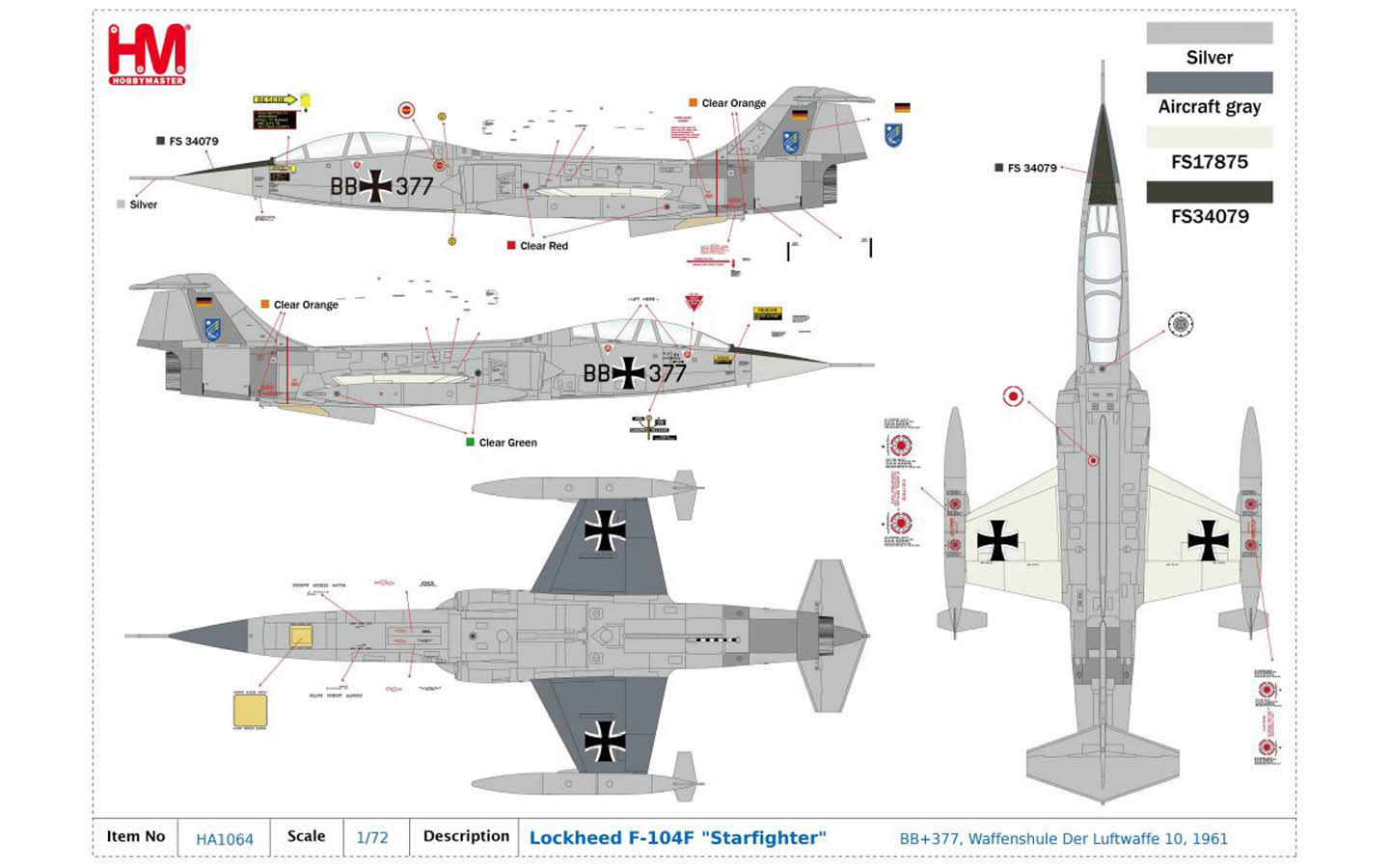 Lockheed F-104F Starfighter, Waffenshule Der Luftwaffe 10 - Hobby ...