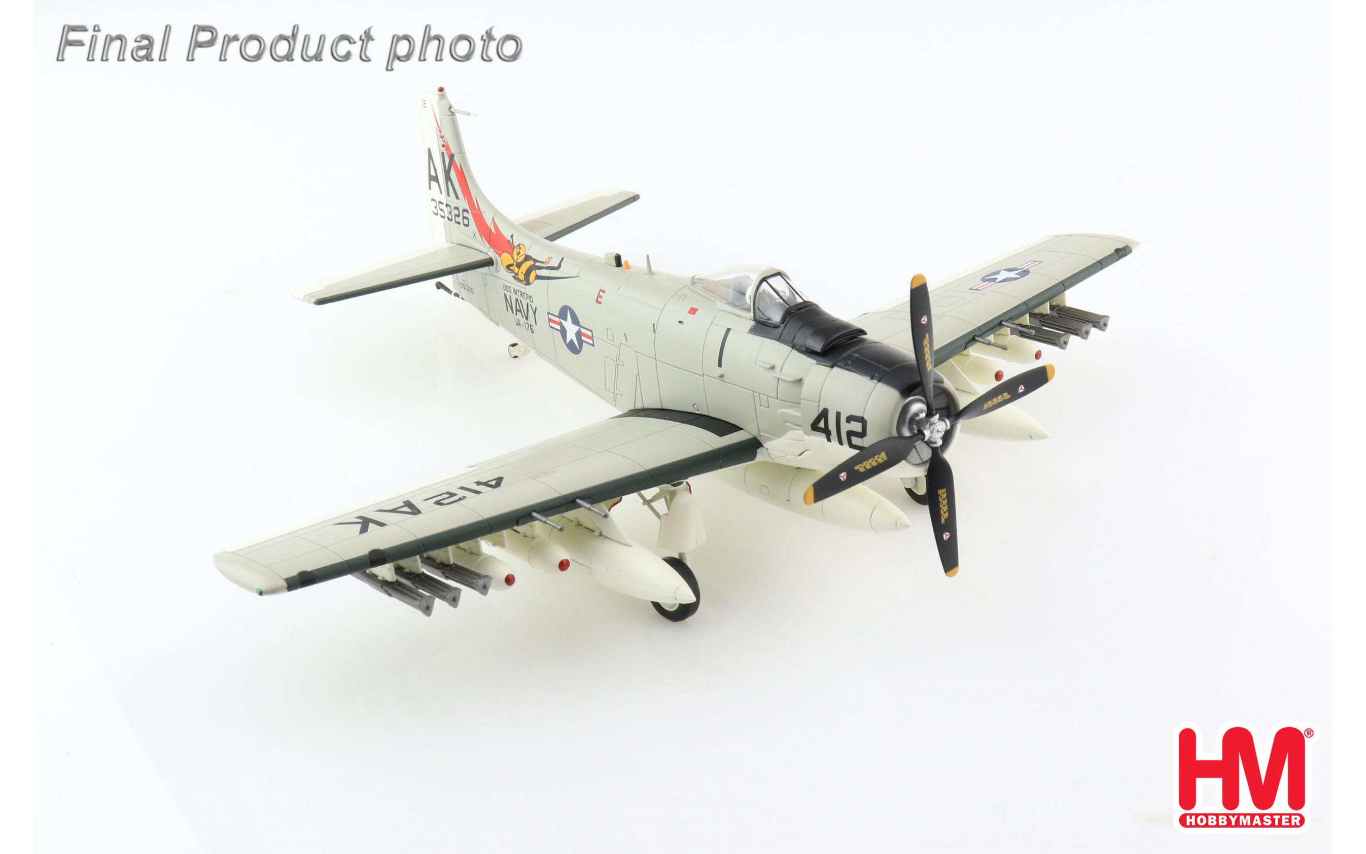 Douglas A-1H Skyraider, VA-176, USS Intrepid, 1966 - Hobby Master ...