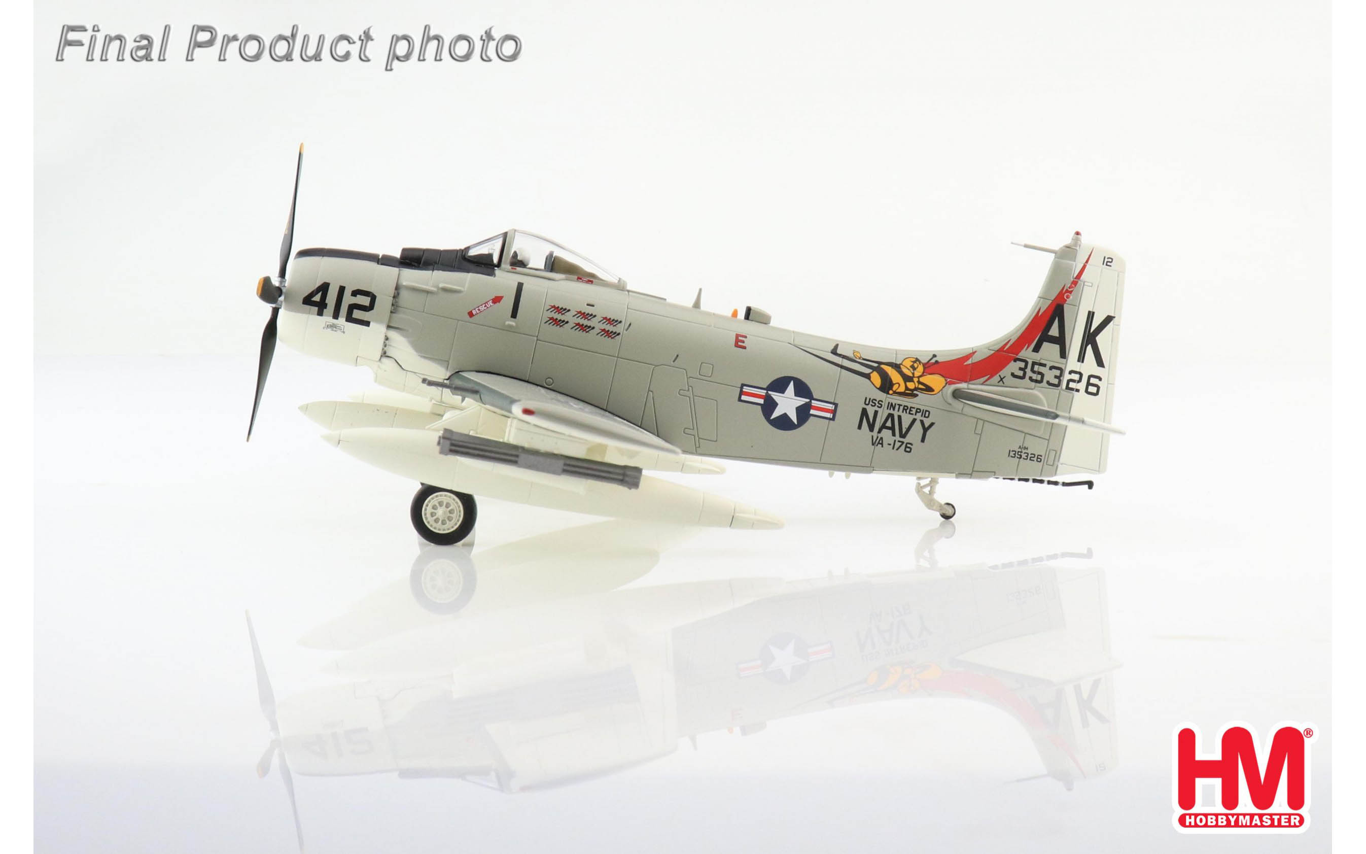 Douglas A-1H Skyraider, VA-176, USS Intrepid, 1966 - Hobby Master ...