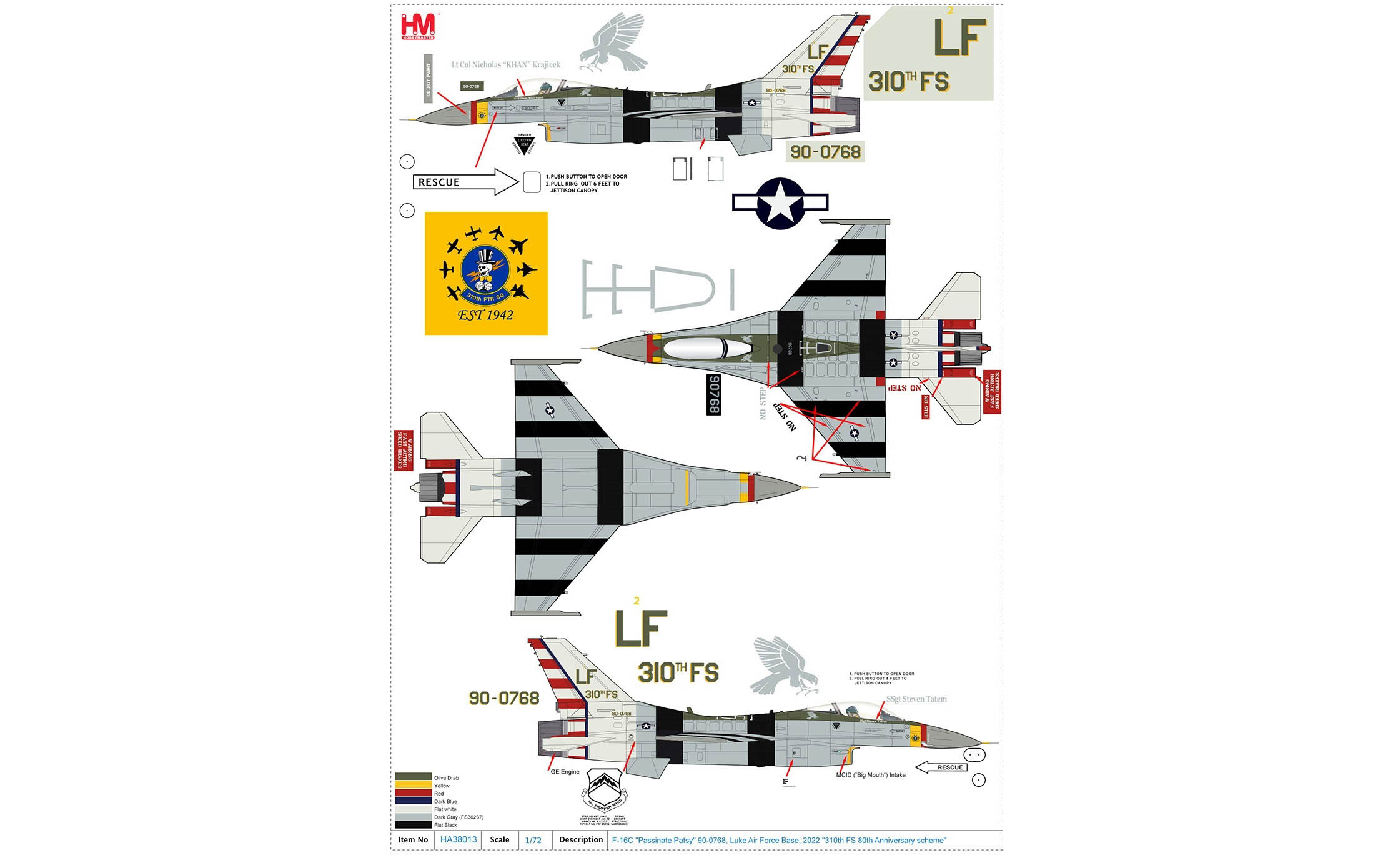 F-16C - Passionate Patsy, 310th FS 80th Anniversary scheme, Luke AFB ...