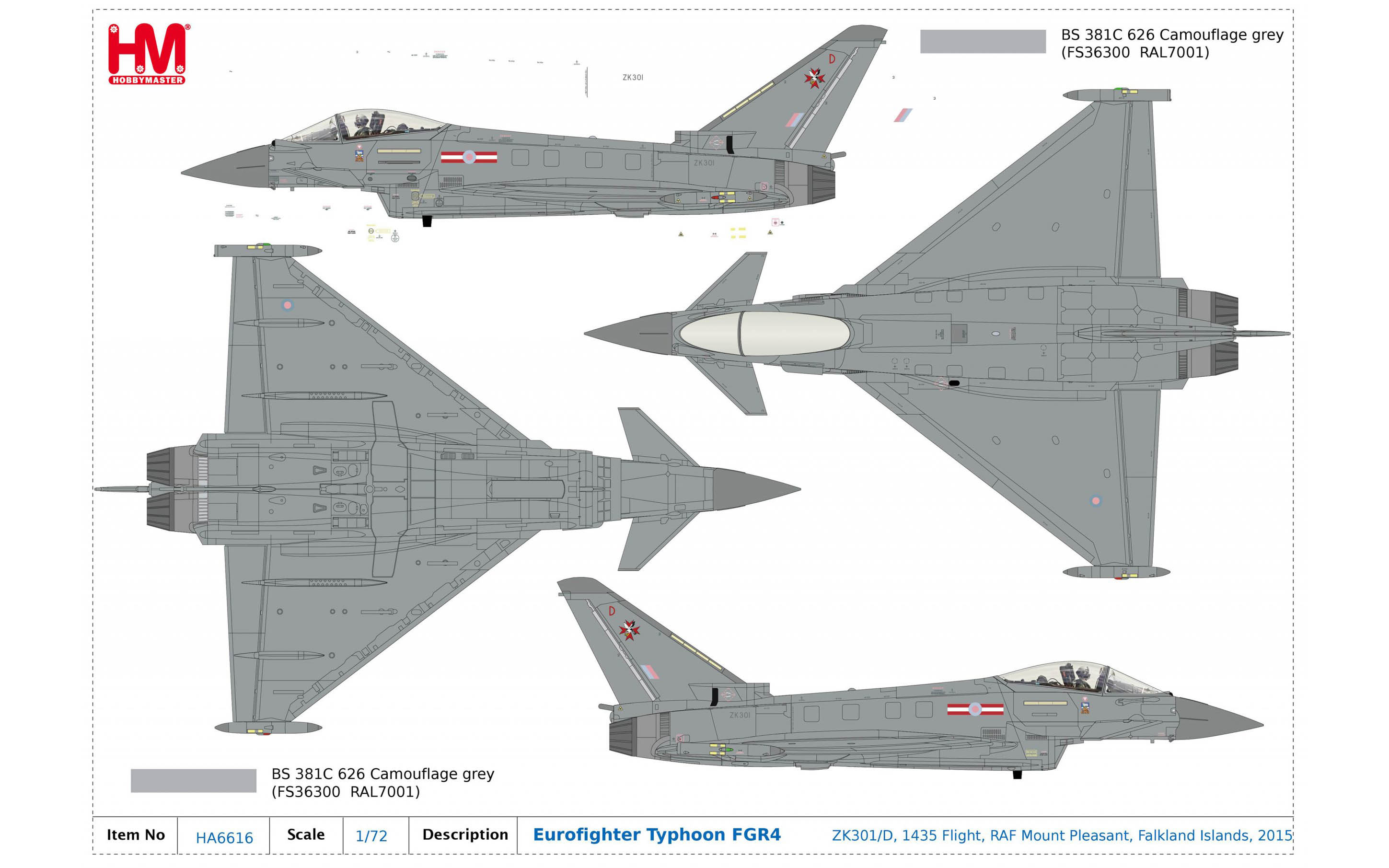 Eurofighter Typhoon FGR4, 1435 Flight, RAF, Falkland Islands, 2015 ...