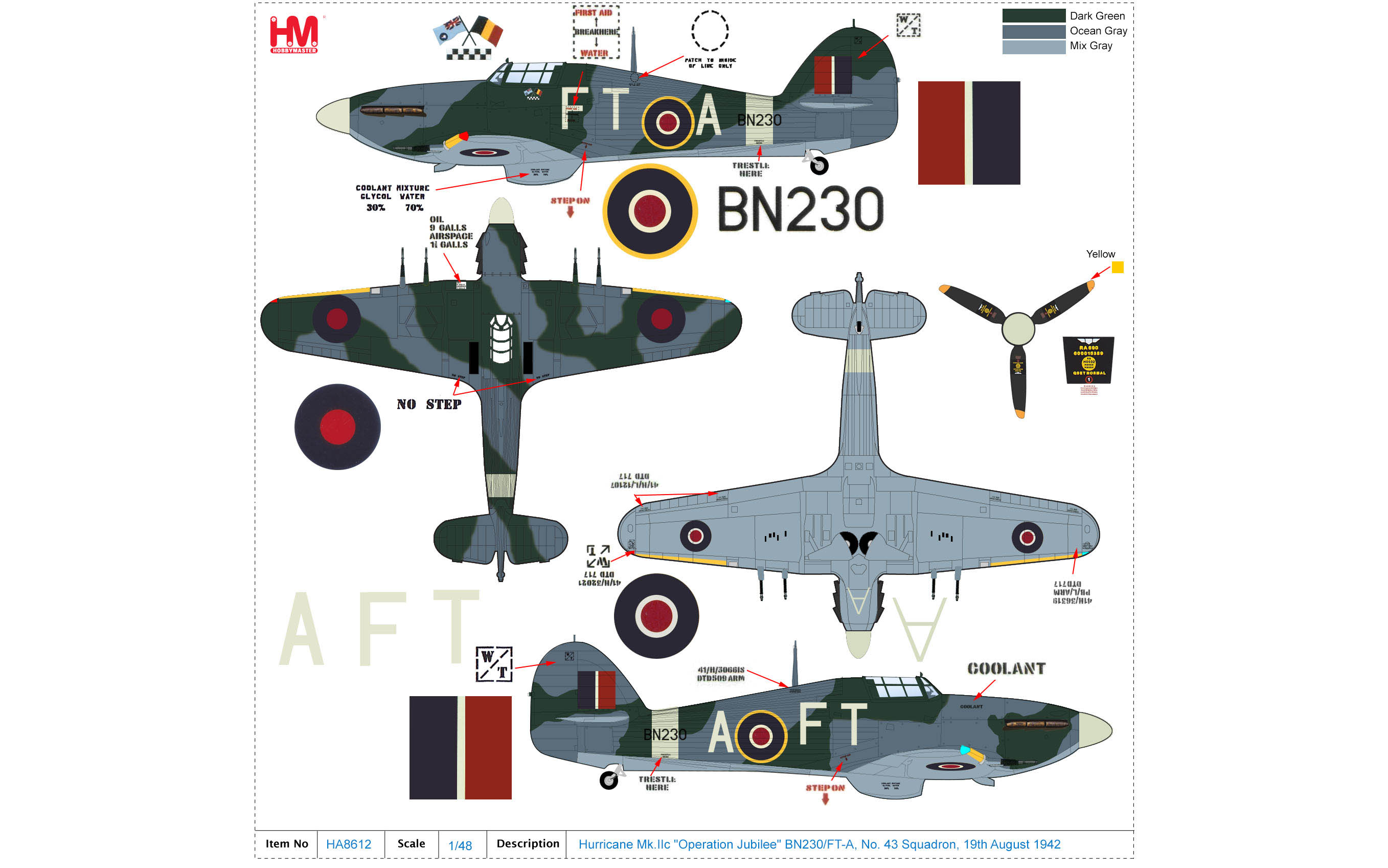 Hurricane Mk.IIc, Operation Jubilee, No. 43 Squadron, 1942 - Hobby ...