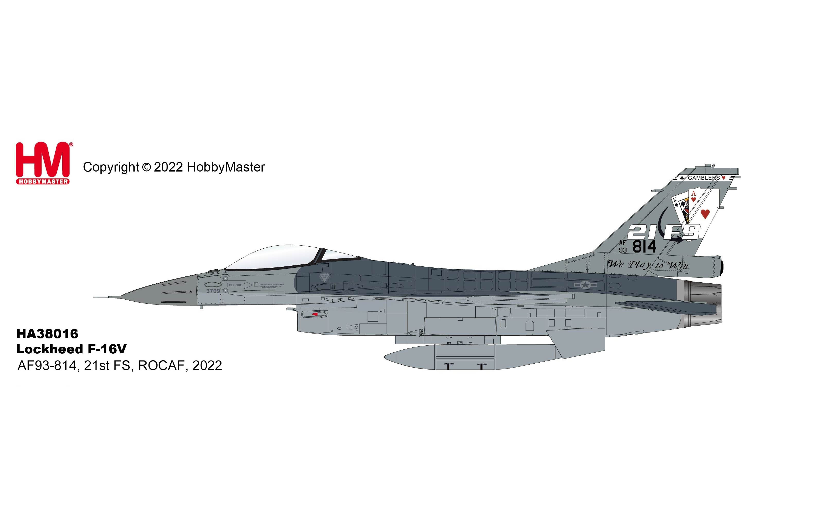 Lockheed F-16V Fighting Falcon AF93-814, 21st FS, ROCAF, 2022 - Hobby ...