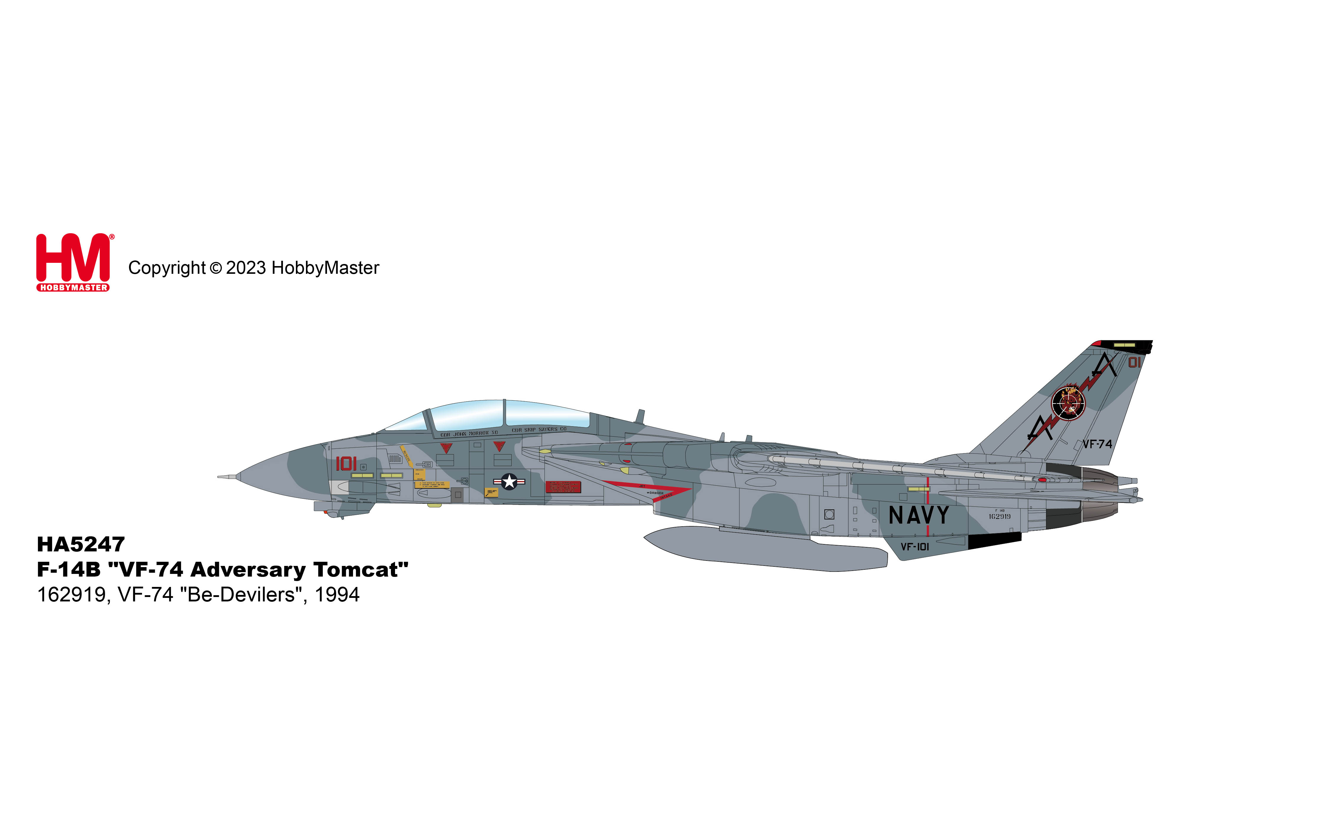 F-14B, VF-74 Adversary Tomcat,162919, VF-74, Be-Devilers, 1994 - Hobby ...