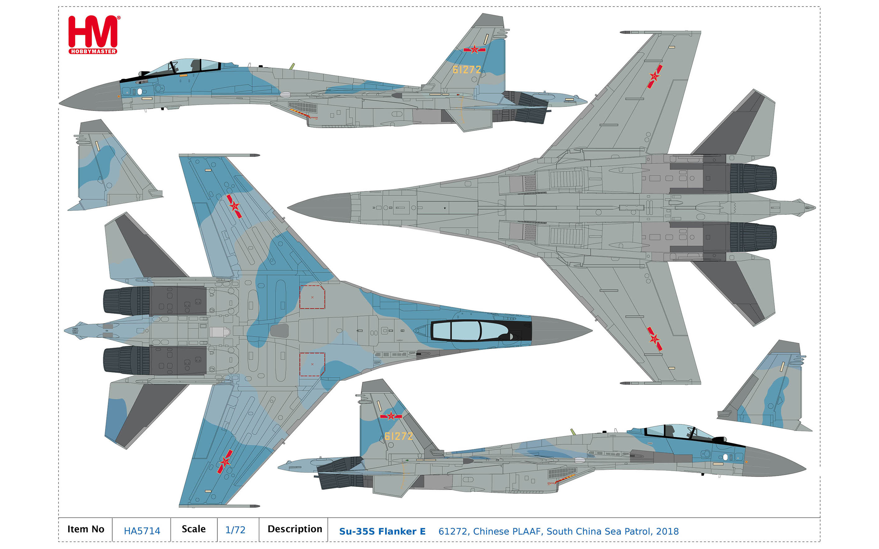 Su-35S Flanker E 61272, Chinese PLAAF, South China Sea Patrol, 2018 ...