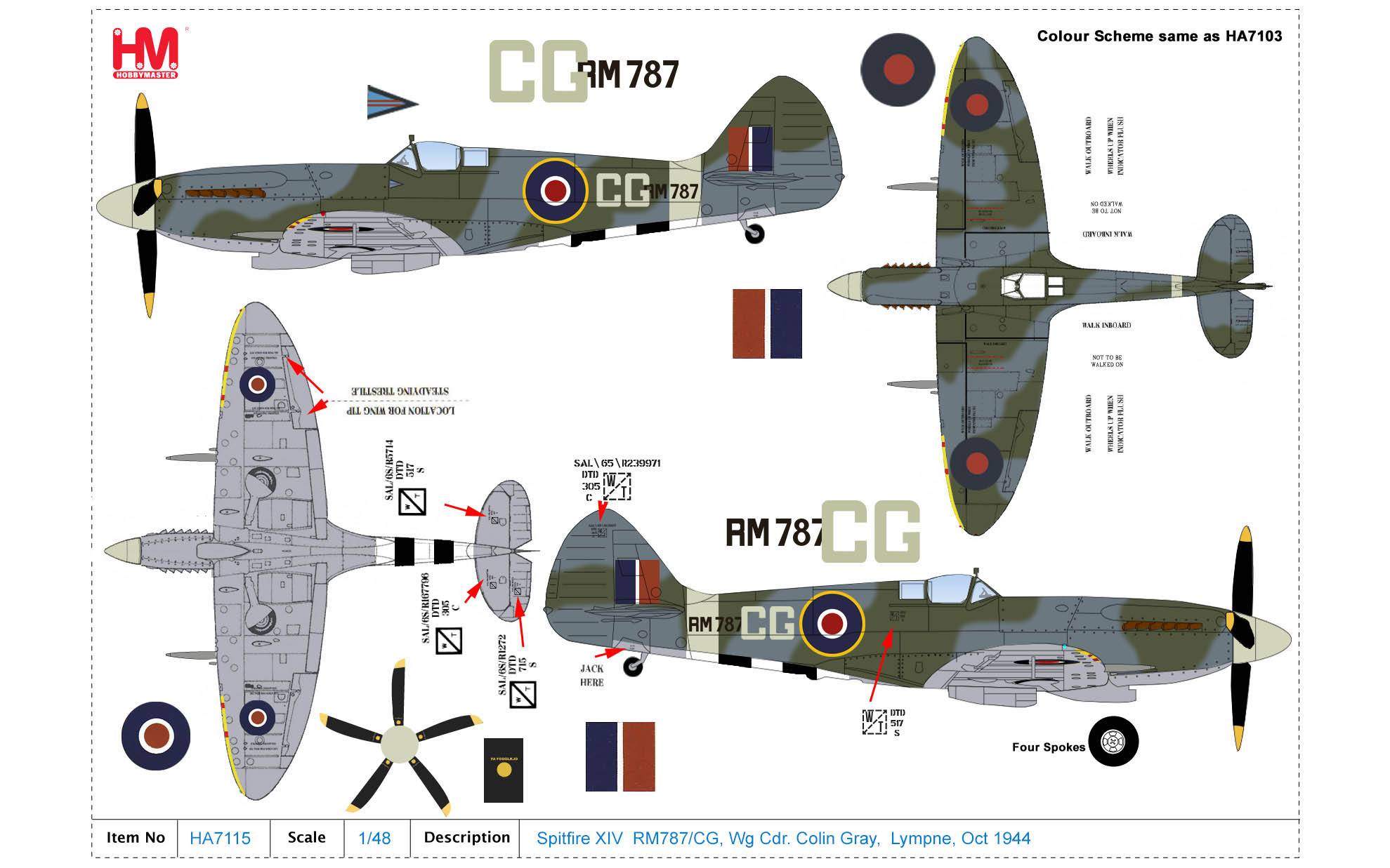 Spitfire XIV RM787/CG, Wg Cdr. Colin Gray, Lympne, Oct 1944 - Hobby ...