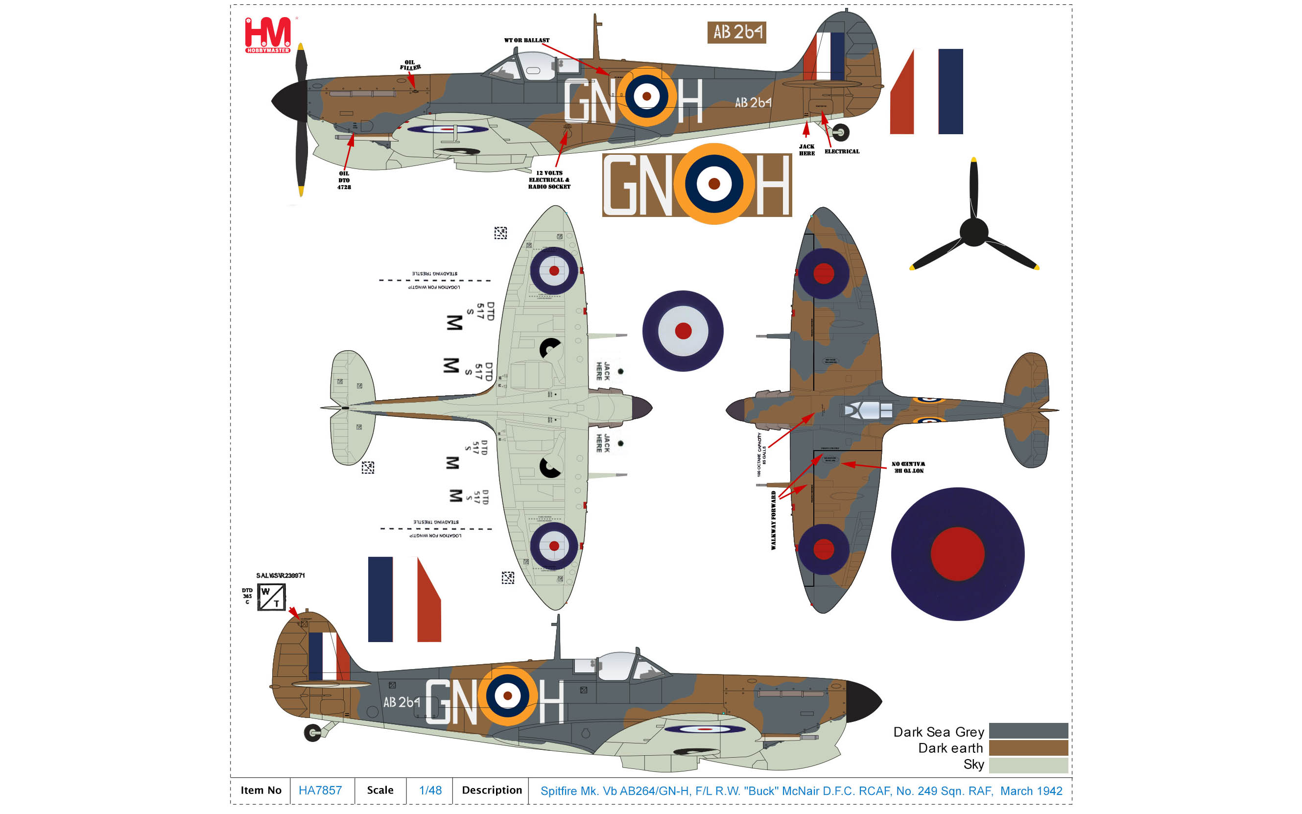 Spitfire Mk. Vb GN-H, Robert Buck McNair, RCAF, RAF, Malta, March 1942 ...