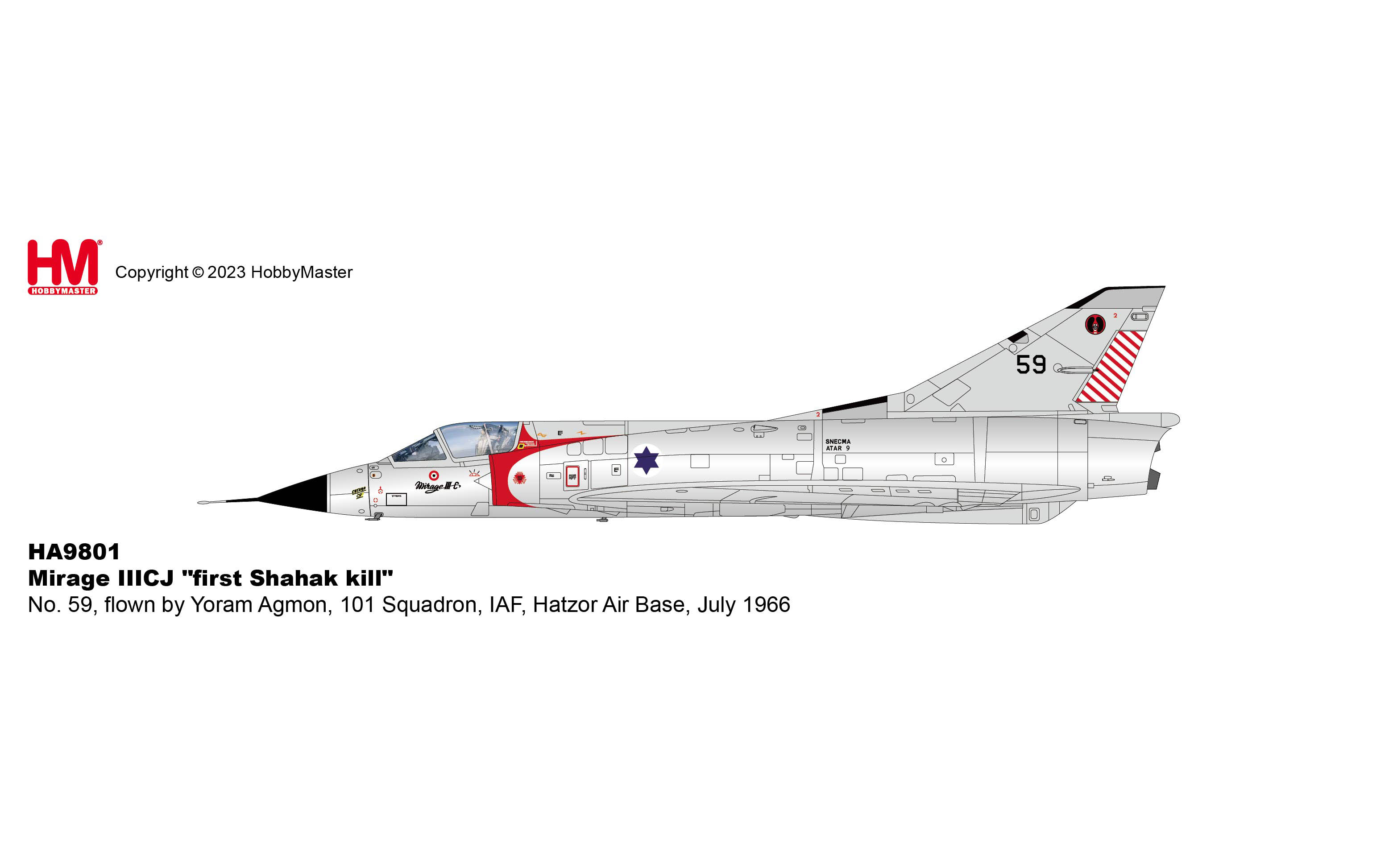 Mirage IIICJ, First Shahak Kill, #59, Yoram Agmon, 101 Squadron, IAF ...