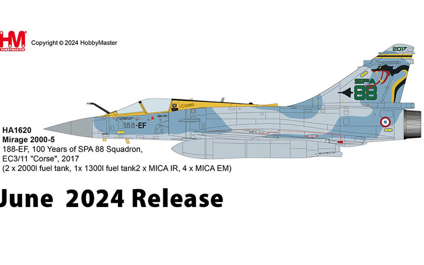Mirage 2000-5, 188-EF, 100 Years of SPA 88 Squadron, EC3/11, Corse ...