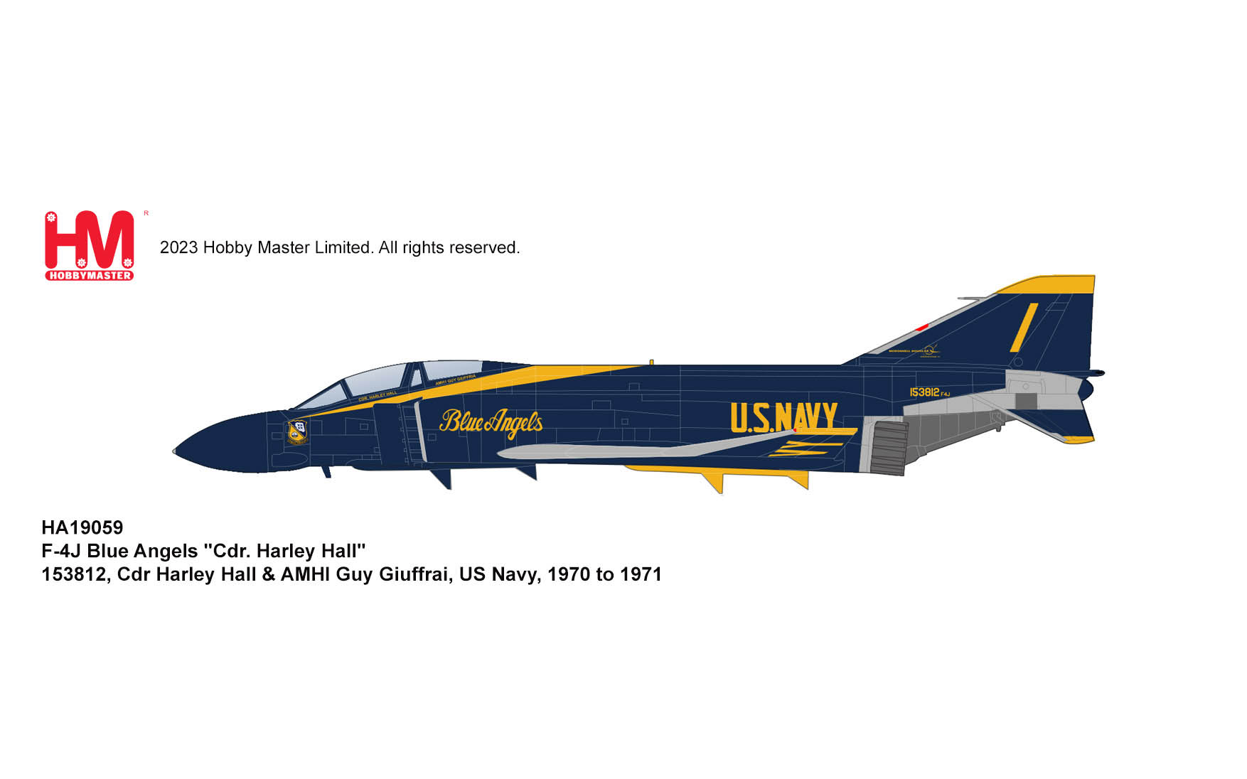 F-4J Blue Angels, Cdr. Hall, AMHI Guy Giuffrai, US Navy, 1970 to 1971 ...