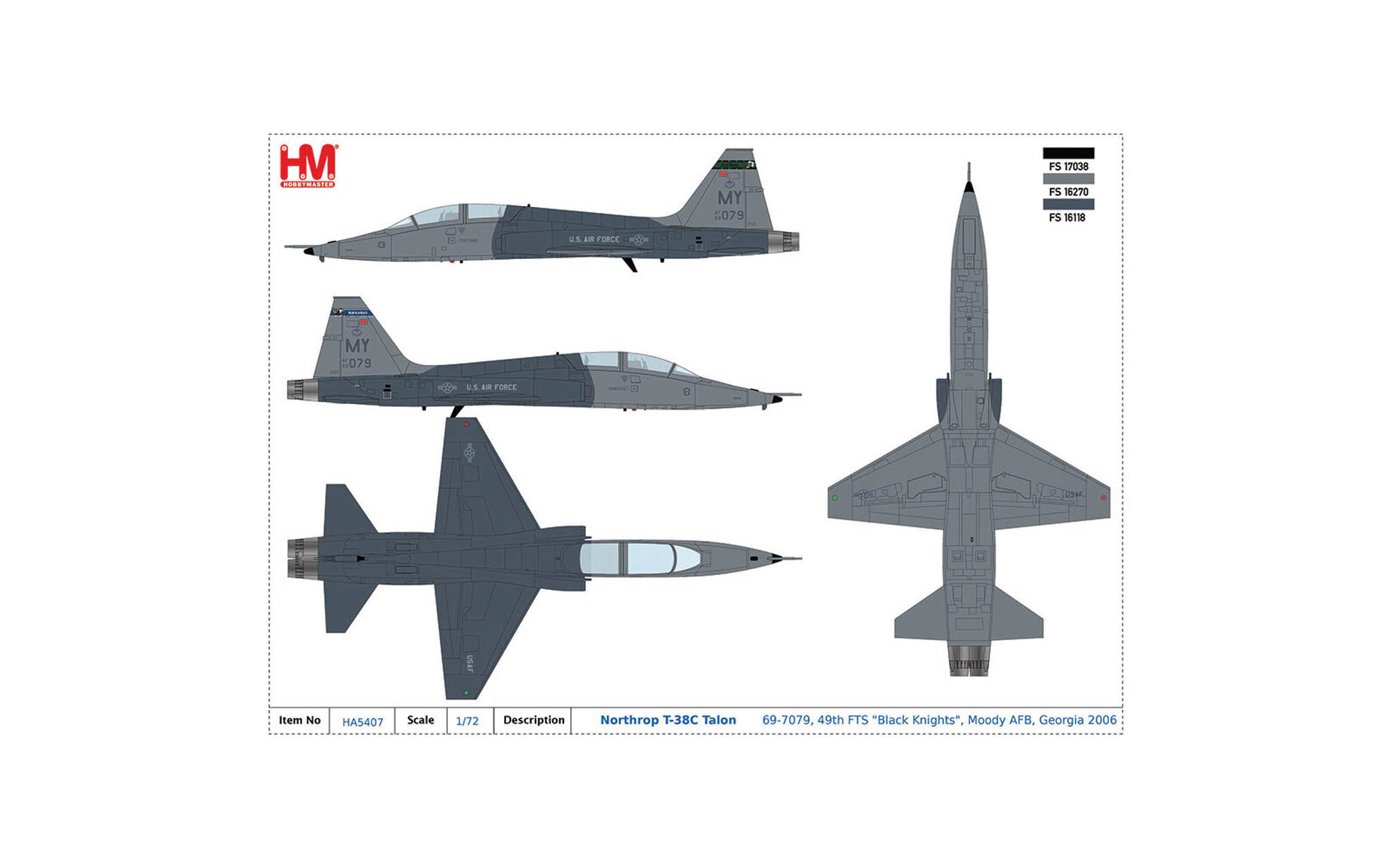 Northrop T-38C Talon, 49th FTS, Black Knights, Moody AFB, Georgia 2006 ...
