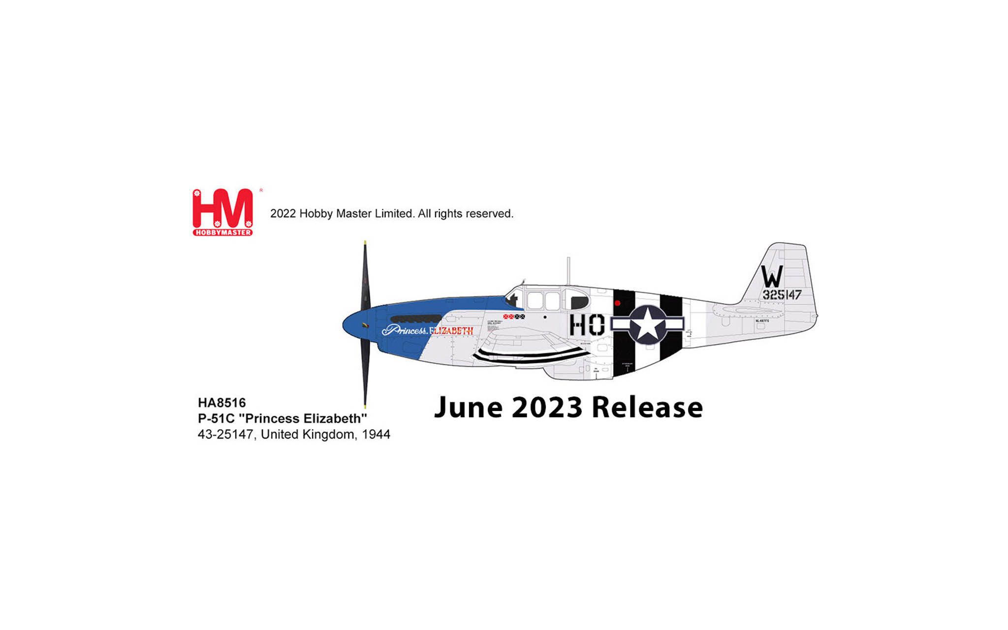 P-51C Mustang, Princess Elizabeth, 43-25147, United Kingdom, 1944 ...