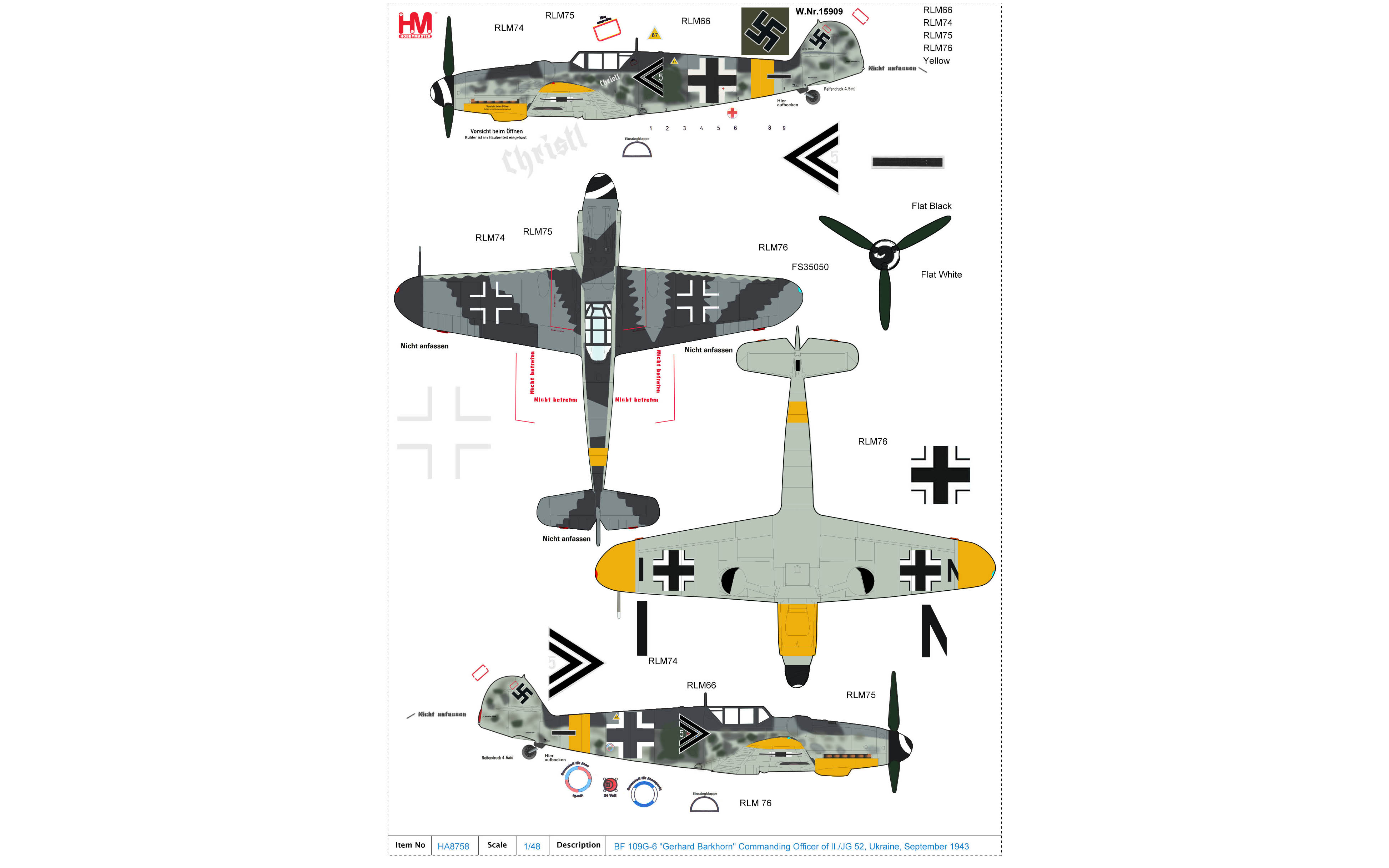 BF 109G-6, Gerhard Barkhorn, Commanding Officer of II JG 52, Ukraine ...