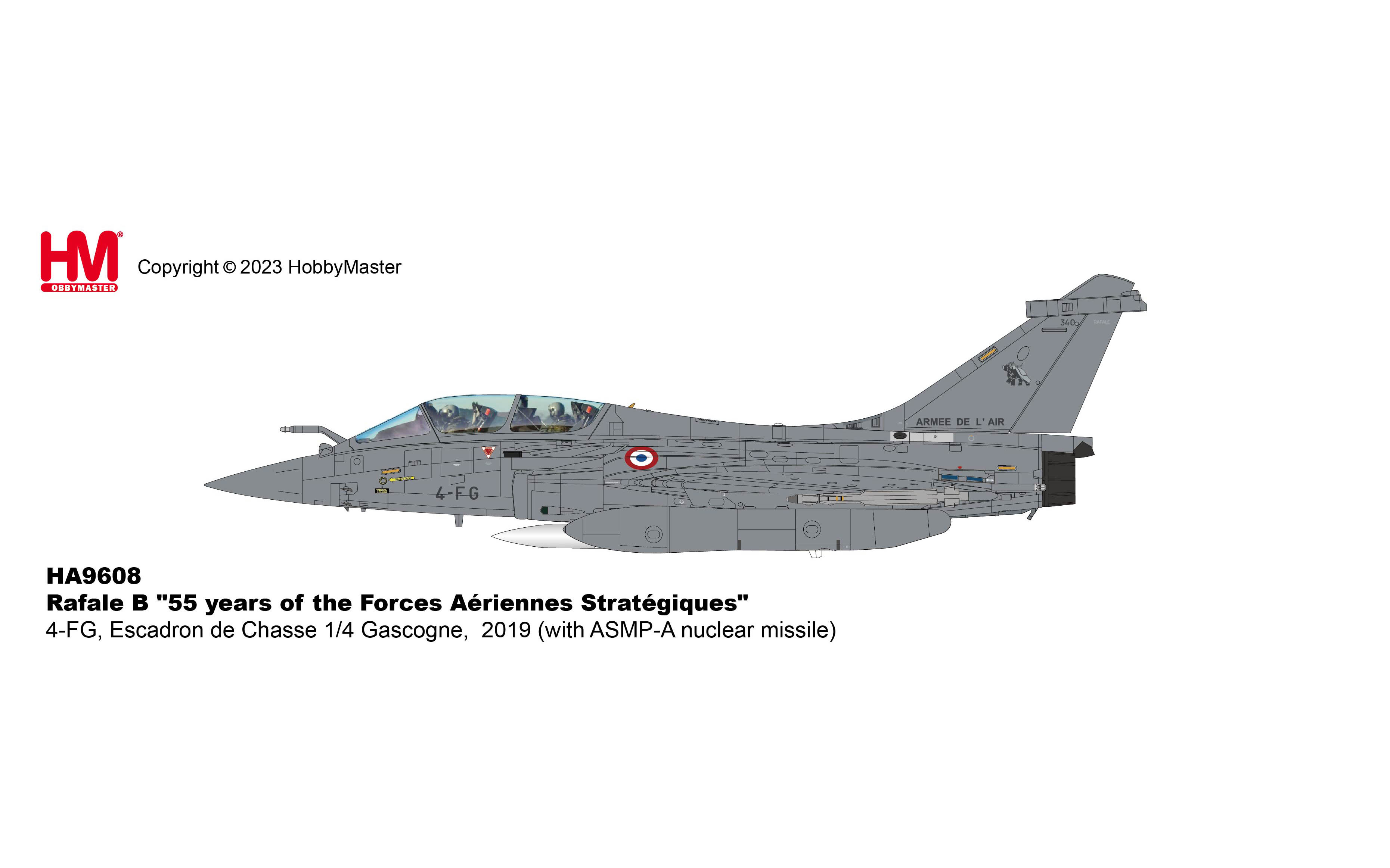 Rafale B, 4-FG, Escadron de Chasse, 2019 with ASMP-A nuclear missile ...