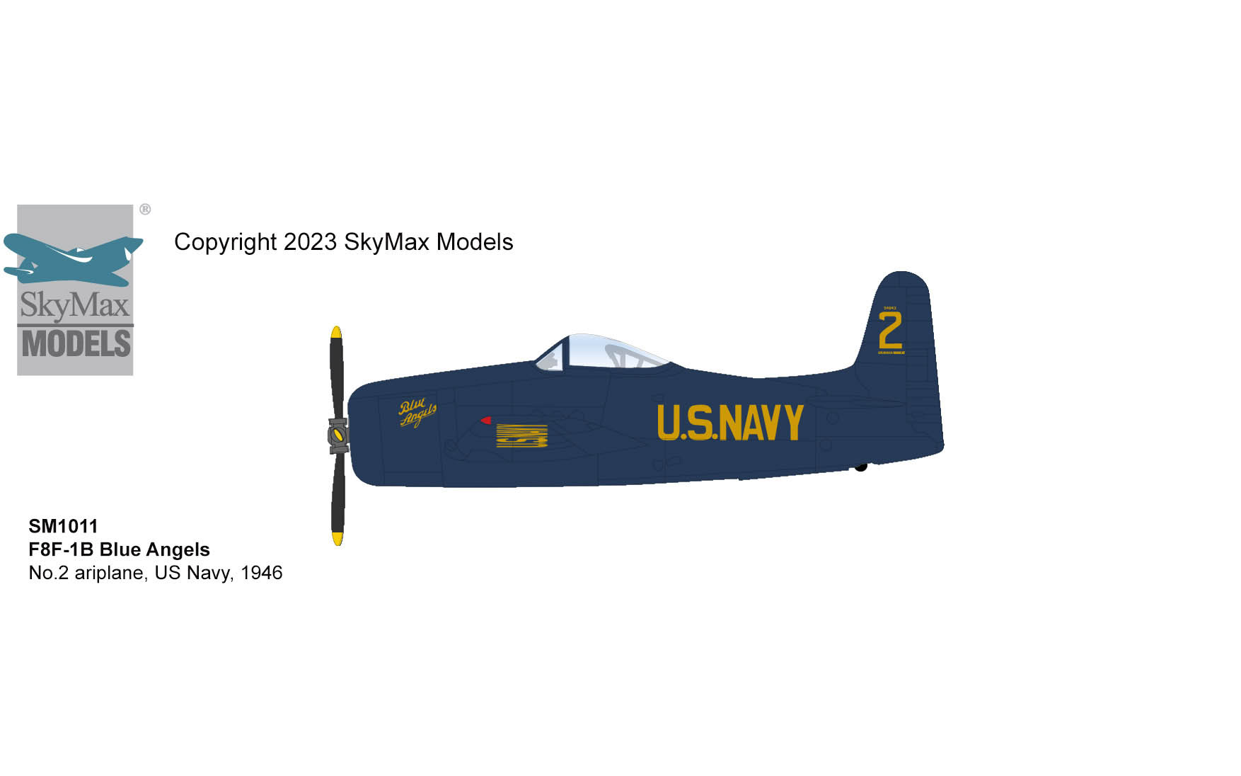 F8F-1B Blue Angels No.2 Ariplane, US Navy, 1946 - Hobby Master SM1011 ...