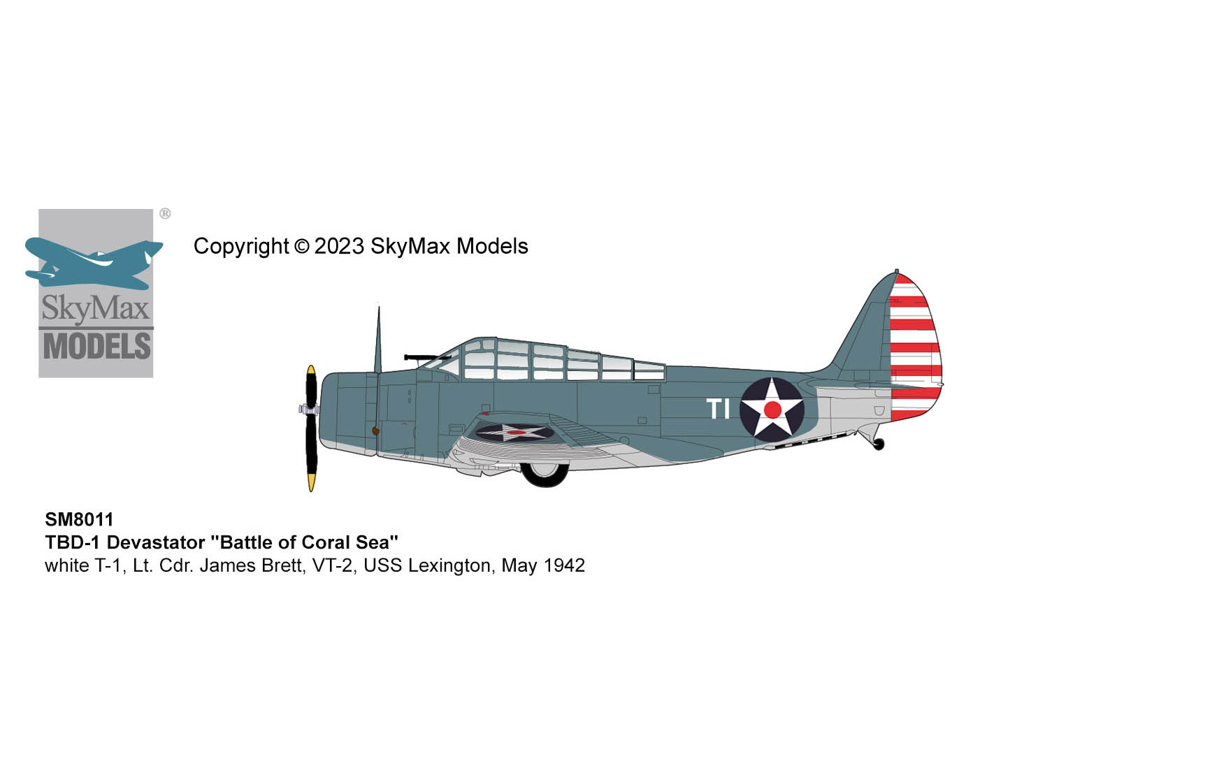 TBD-1 Devastator, Battle of Coral Sea, Lt. Cdr. Brett, USS Lexington ...