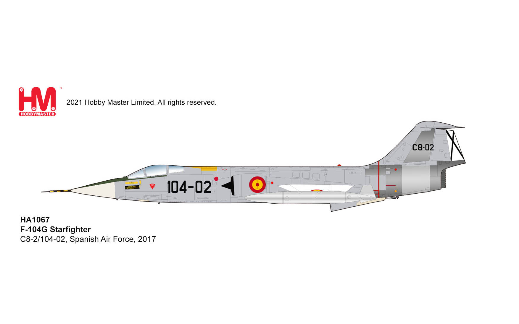 F-104G Starfighter, Spanish Air Force, 2017 - Hobby Master HA1067 ...