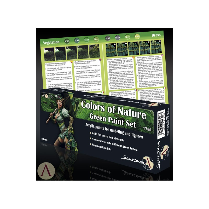 Colors Of Nature Green Paint Set - Scale 75 SSE-006 | kingshobby.com