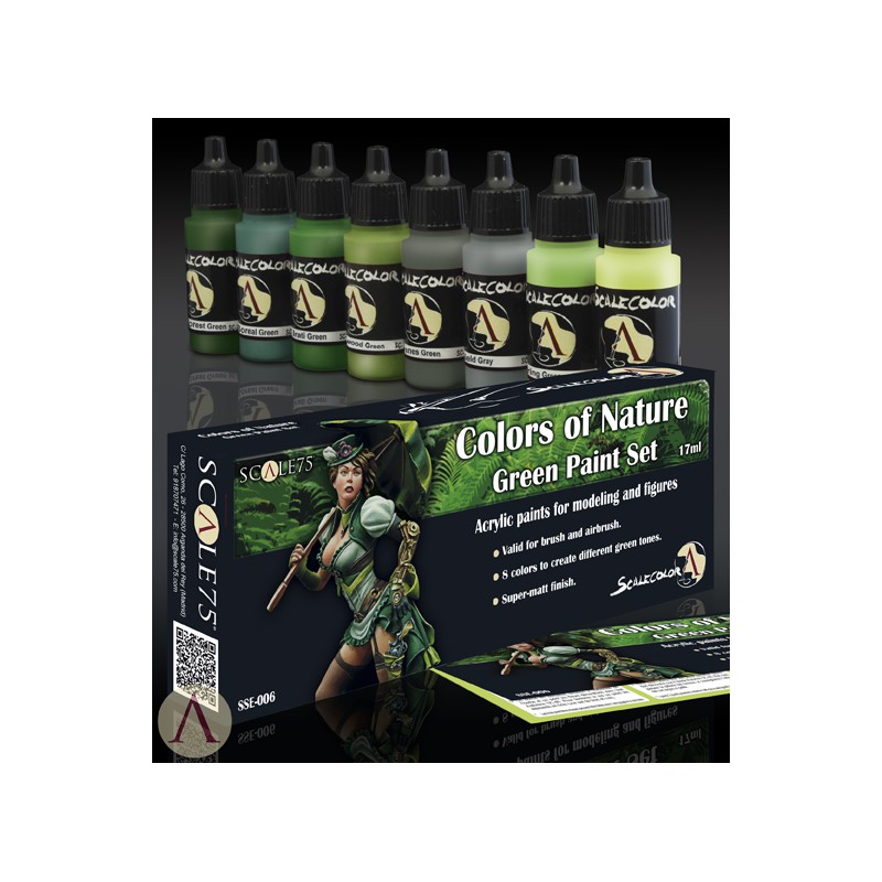 Colors Of Nature Green Paint Set - Scale 75 SSE-006 | kingshobby.com