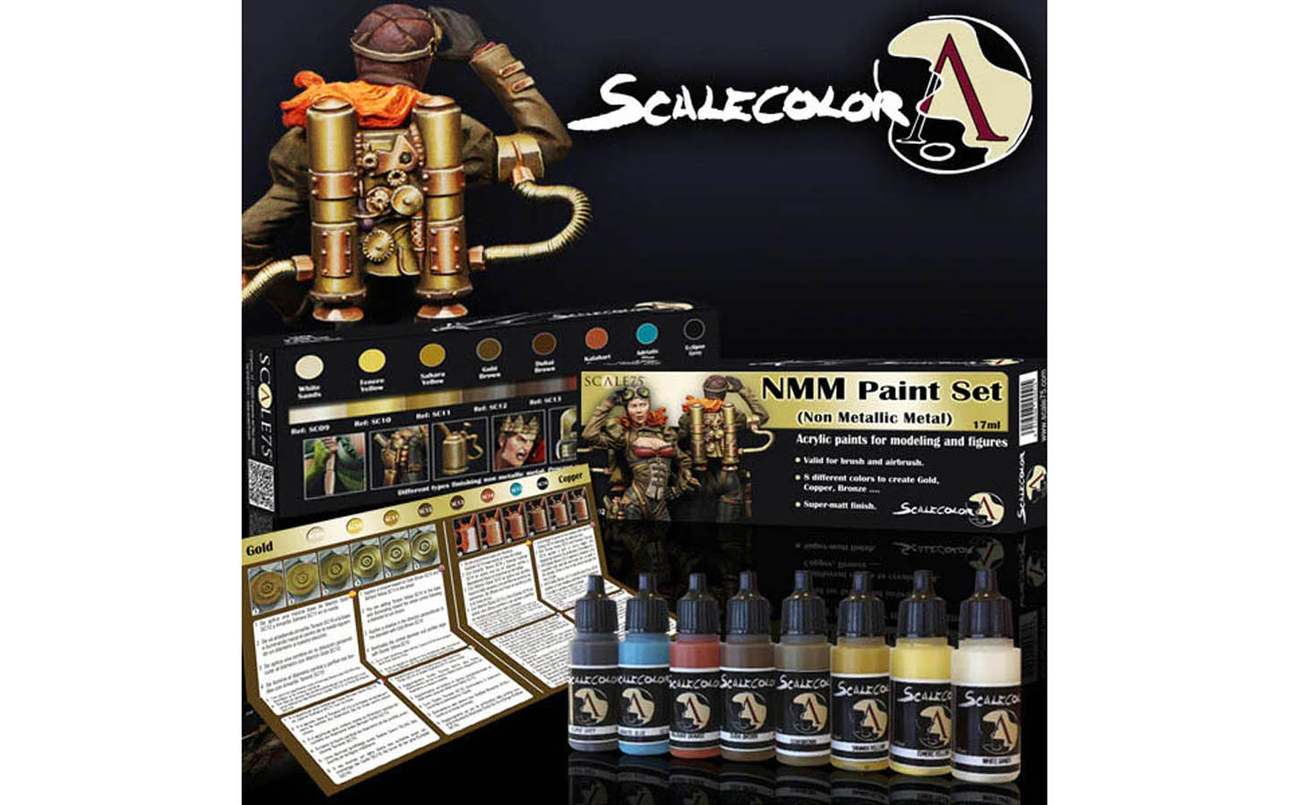 NMM Paint Set Gold and Copper - Scale 75 SSE-002 | kingshobby.com
