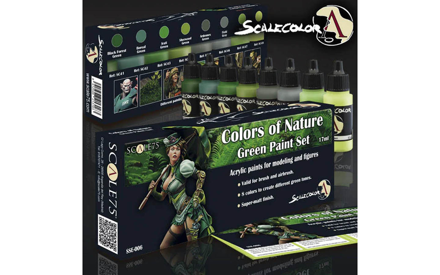 Colors Of Nature Green Paint Set - Scale 75 SSE-006 | kingshobby.com
