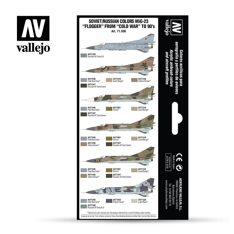 Soviet/Russian Colors Mig-23 - Flogger From 70's To 90's Set - Vallejo ...