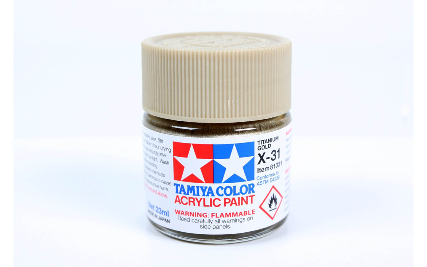 Titanium Gold X-31 Glossy Acrylic - 23ml Bottle - Tamiya 81031 ...