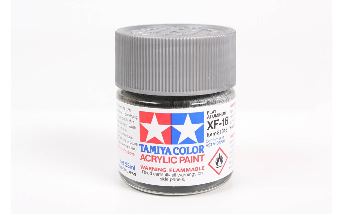 Flat Aluminum XF-16 Flat Acrylic - 23ml Bottle - Tamiya 81316 ...