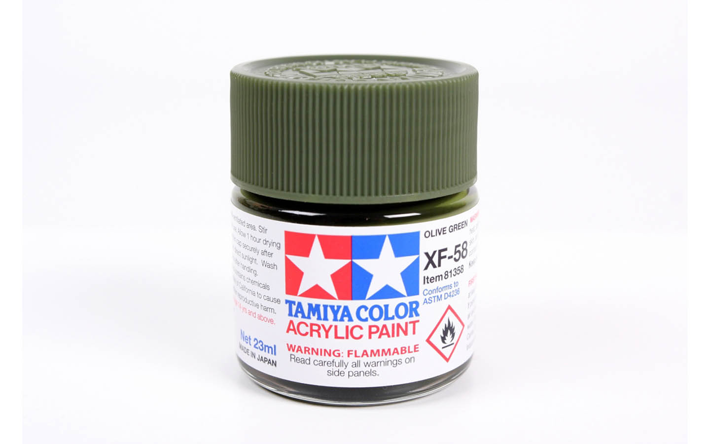 Olive Green XF-58 Flat Acrylic - 23ml Bottle - Tamiya 81358 ...