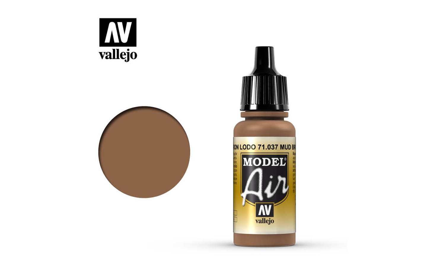 Mud Brown Model Air #71.037 Acrylic - 17ml Bottle - Vallejo 71.037 ...
