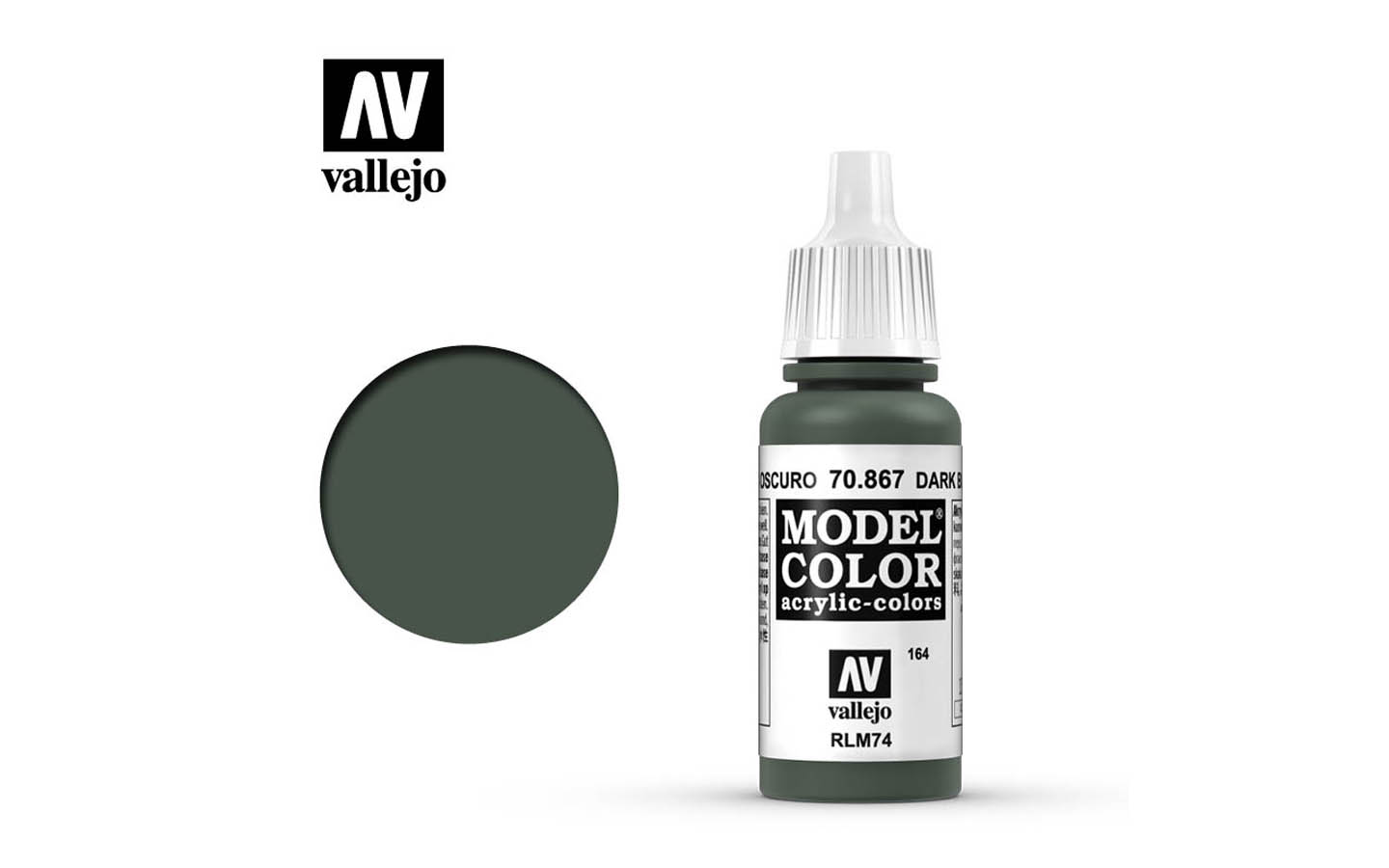 Dark Blue Grey RLM 74 Model Color #70.867 Acrylic - 17ml Bottle ...