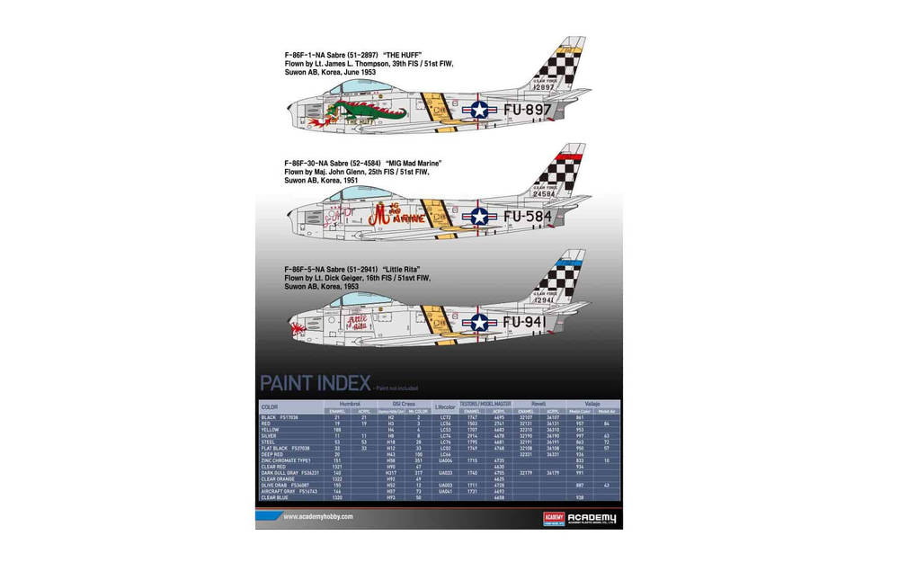 F-86F Sabre, Korean War - Academy 12546 | kingshobby.com