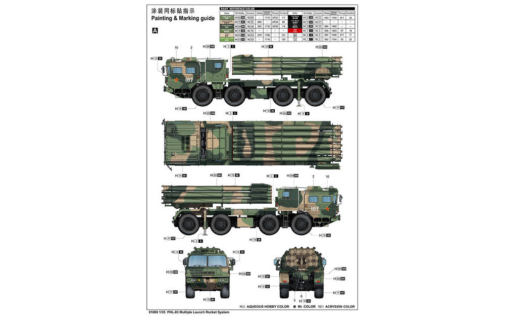 PHL-03 Multiple Launch Rocket System - Trumpeter 01069 | kingshobby.com