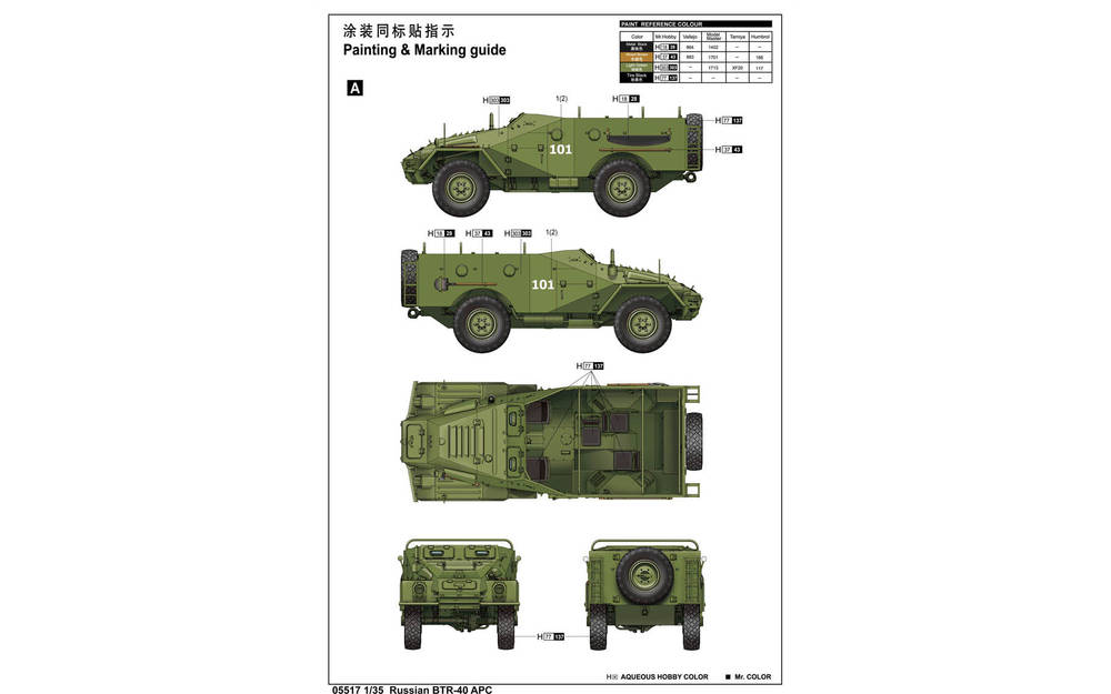 Russian BTR-40 APC - Trumpeter 05517 | kingshobby.com