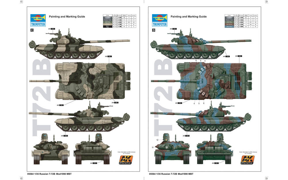 Russian T-72B Model 1990 MBT - Trumpeter 05564 | kingshobby.com