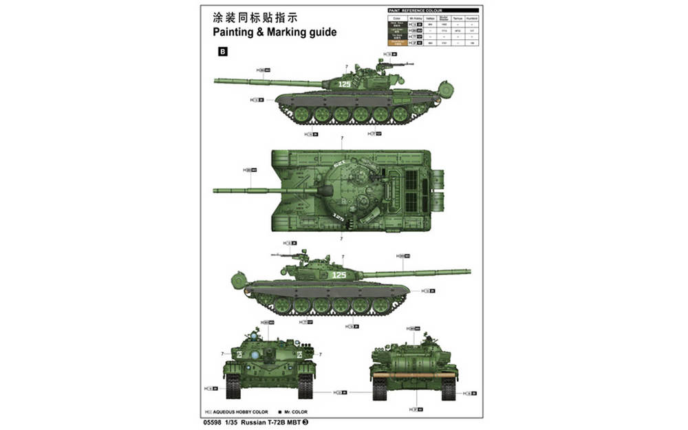 Russian T-72B MBT - Trumpeter 05598 | kingshobby.com