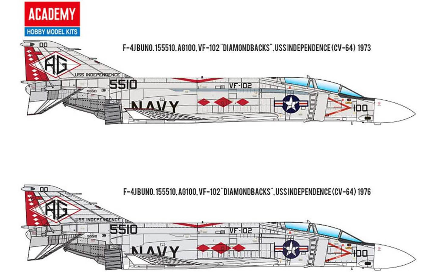 USN F-4J, VF-102 Diamondbacks - Academy 12323 | kingshobby.com
