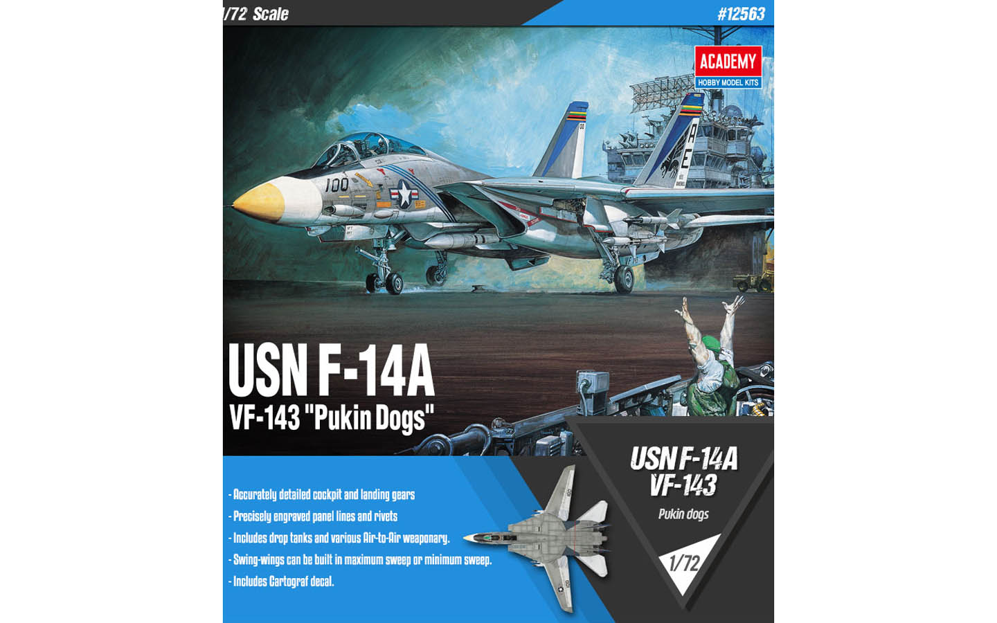 USN F-14A, VF-143 Pukin Dogs - Academy 12563 | kingshobby.com