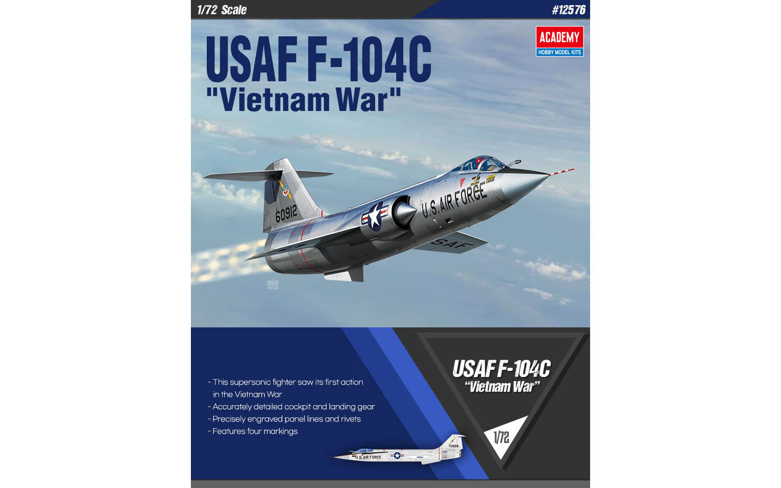 USAF F-104C, Vietnam War - Academy 12576 | kingshobby.com