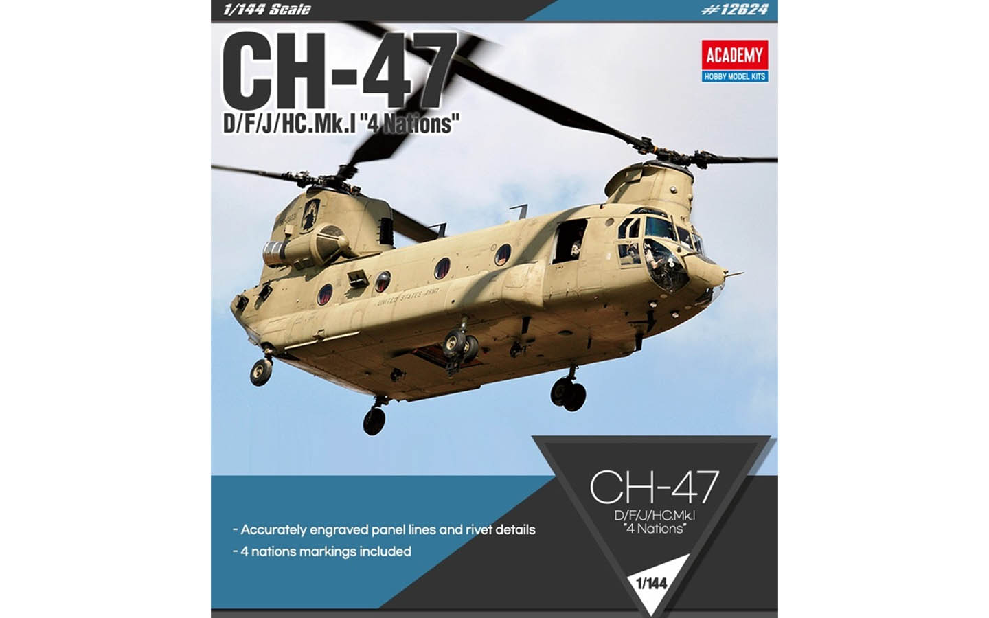 CH-47 D/F/J/HC.Mk.1, 4 Nations - Academy 12624 | kingshobby.com