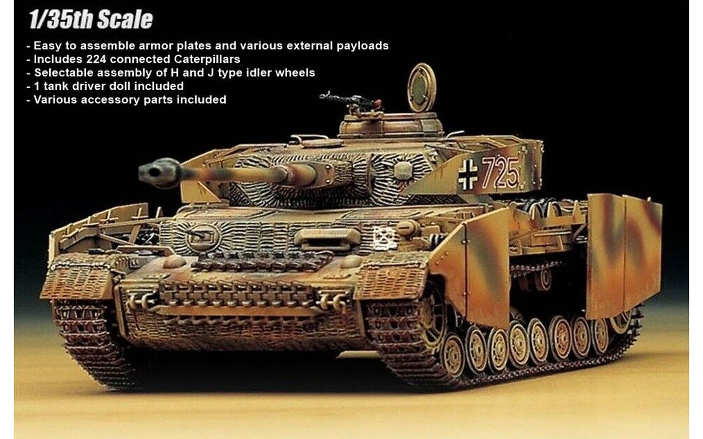 Panzer IV Ausf H. with Armor - Academy 13233 | kingshobby.com
