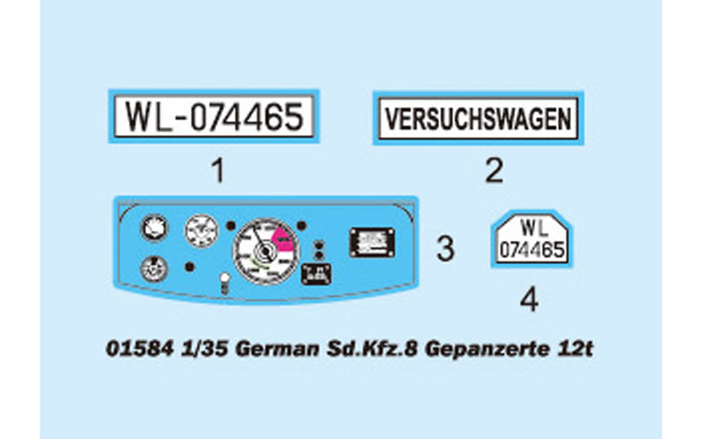 German Sd.Kfz. 8 Gepanzerte 12t - Trumpeter 01584 | kingshobby.com