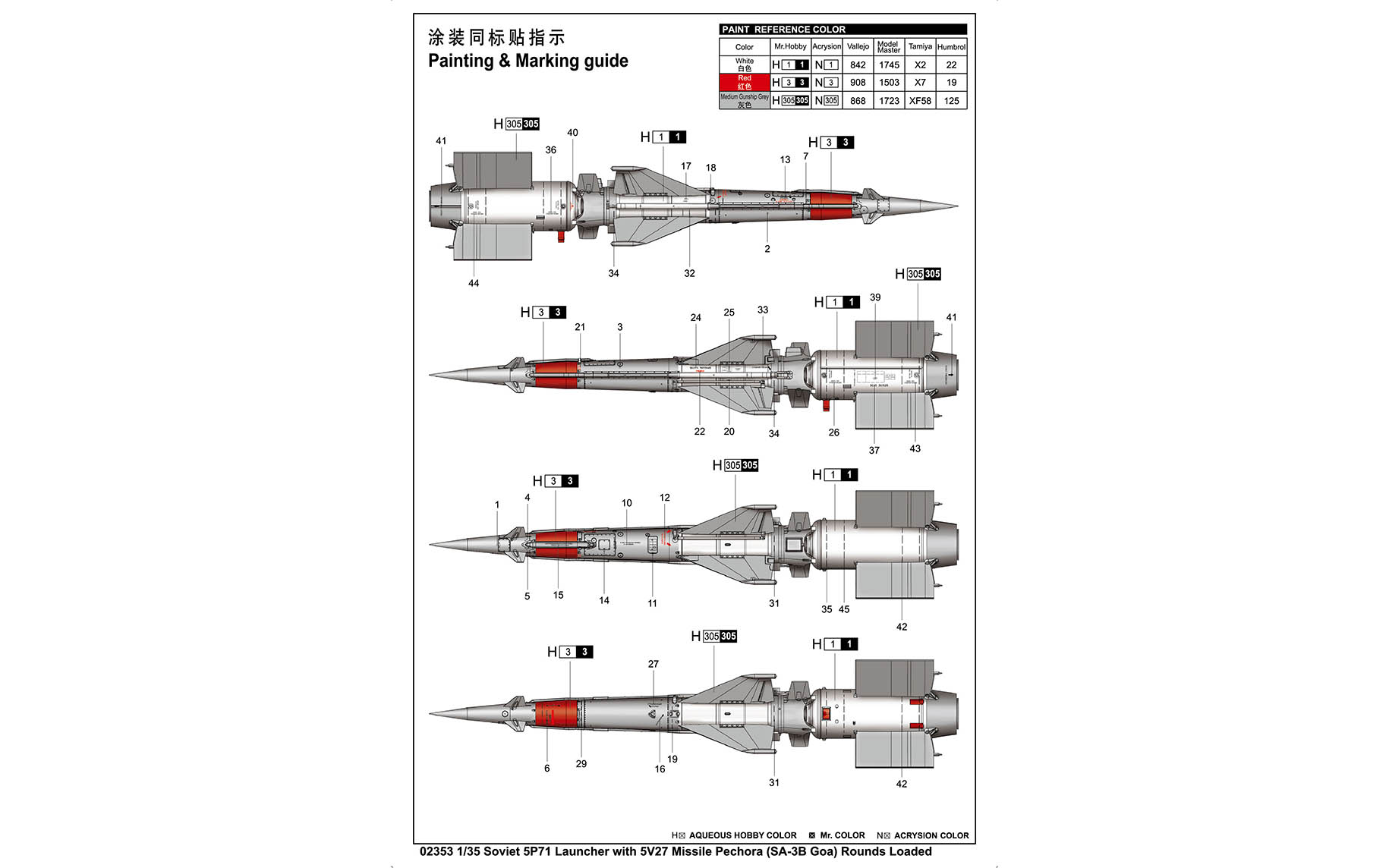 Soviet 5P71 Launcher with 5V27 Missile Pechora (SA-3B Goa) Rounds ...