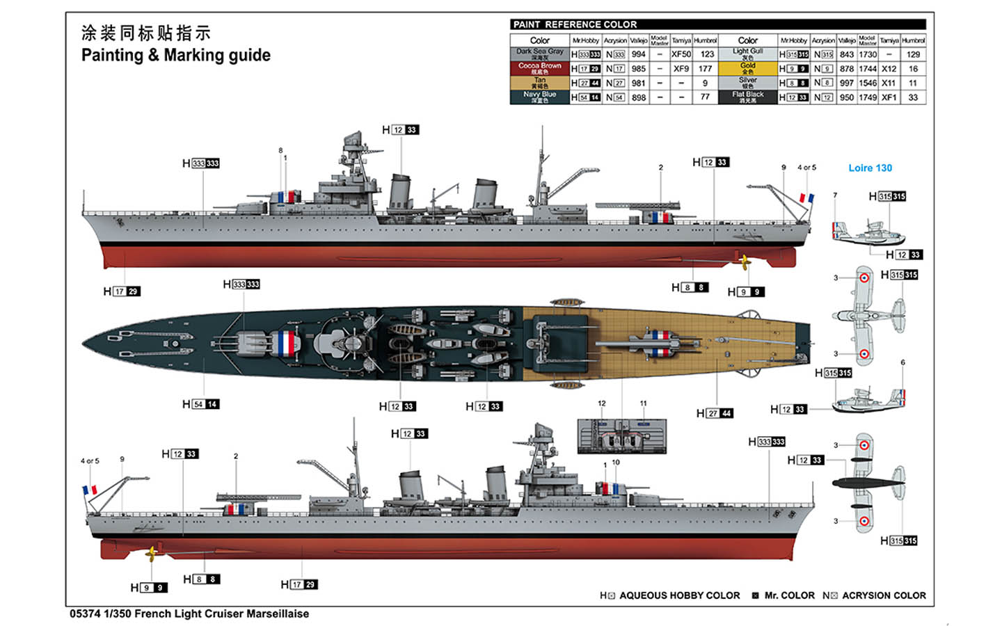French Light Cruiser Marseillaise - Trumpeter 05374 | kingshobby.com