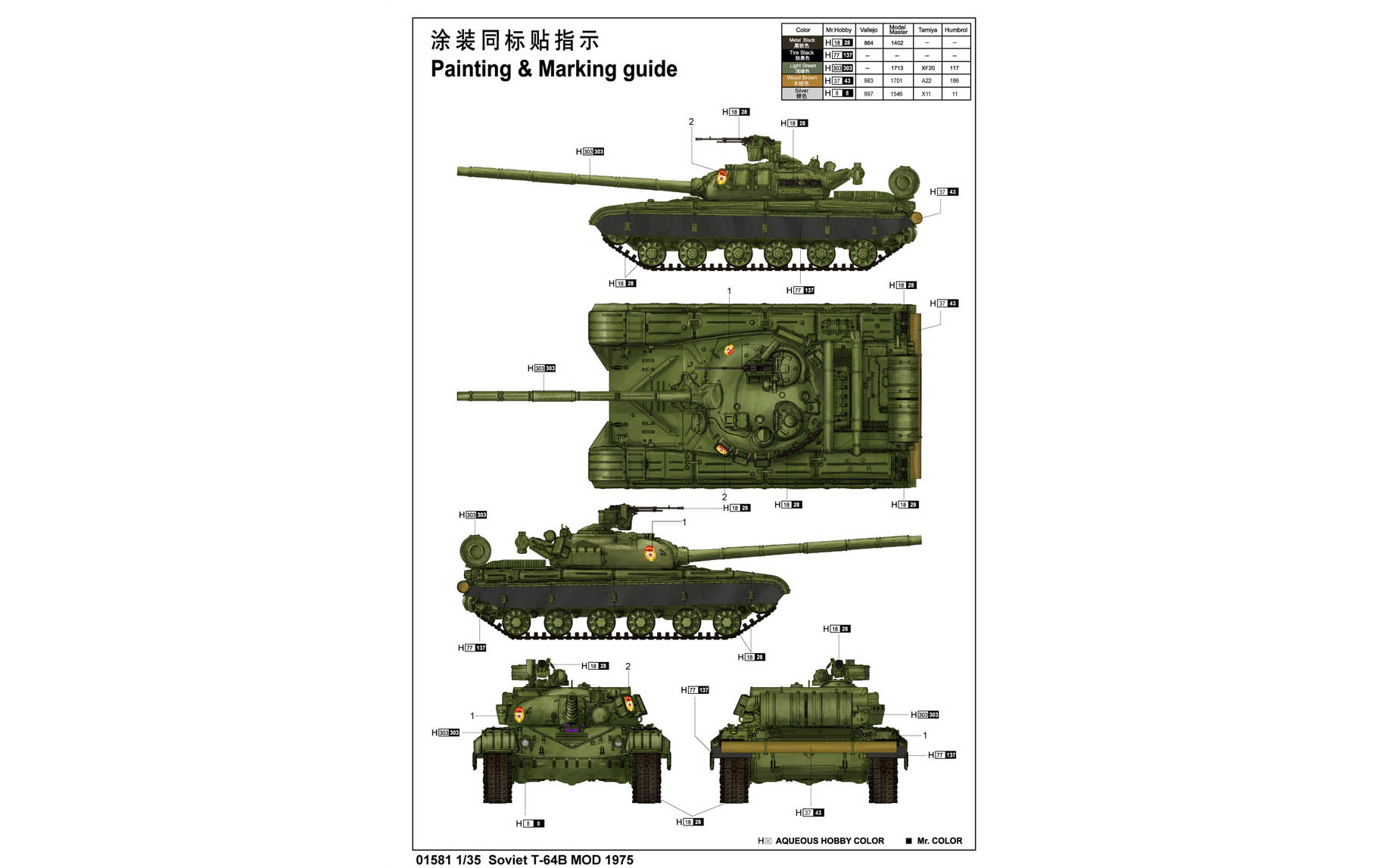 Soviet T-64B Model 1975 - Trumpeter 01581 | kingshobby.com