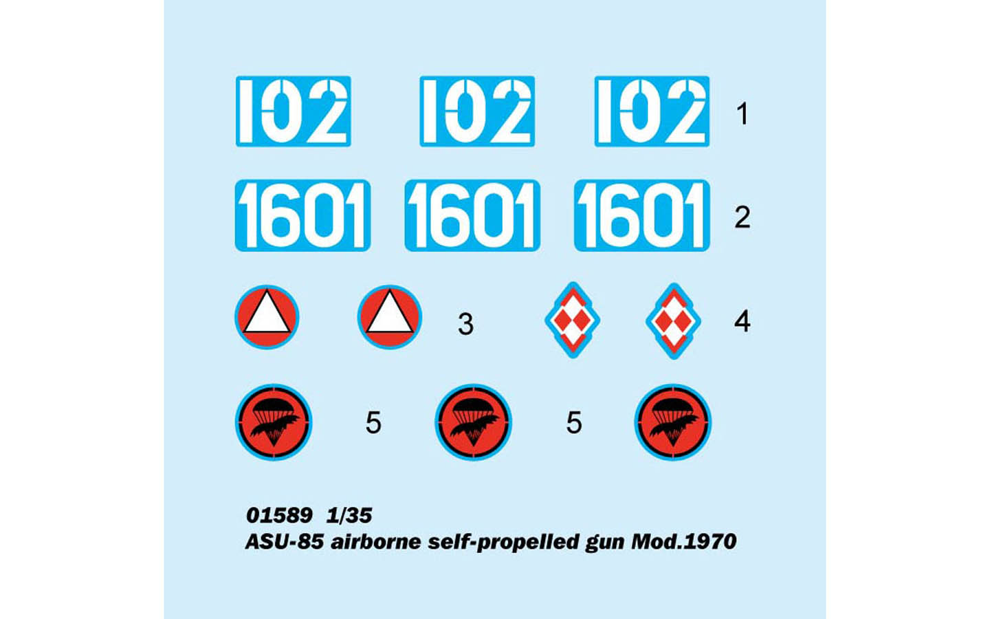 Russian ASU-85, Airborne Self-Propelled Gun Model 1970 - Trumpeter ...