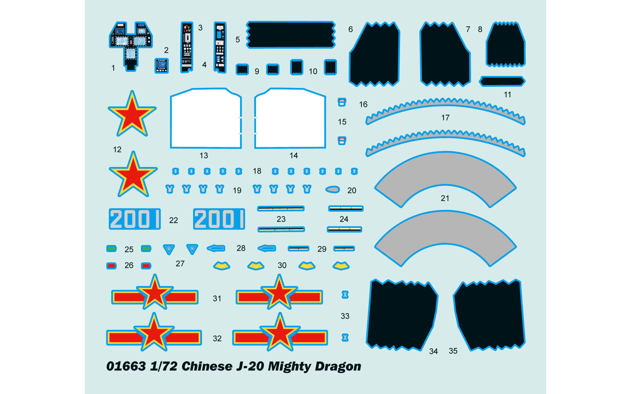 Chinese J-20 Mighty Dragon - Trumpeter 01663 | kingshobby.com