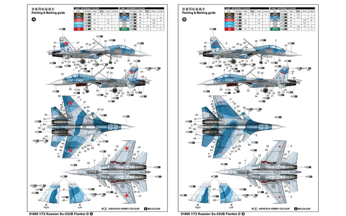Russian Su-33UB Flanker D - Trumpeter 01669 | kingshobby.com