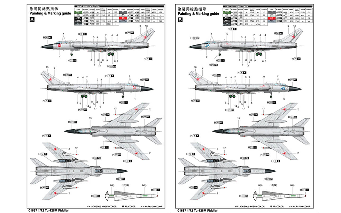 Tu-128M Fiddler - Trumpeter 01687 | kingshobby.com