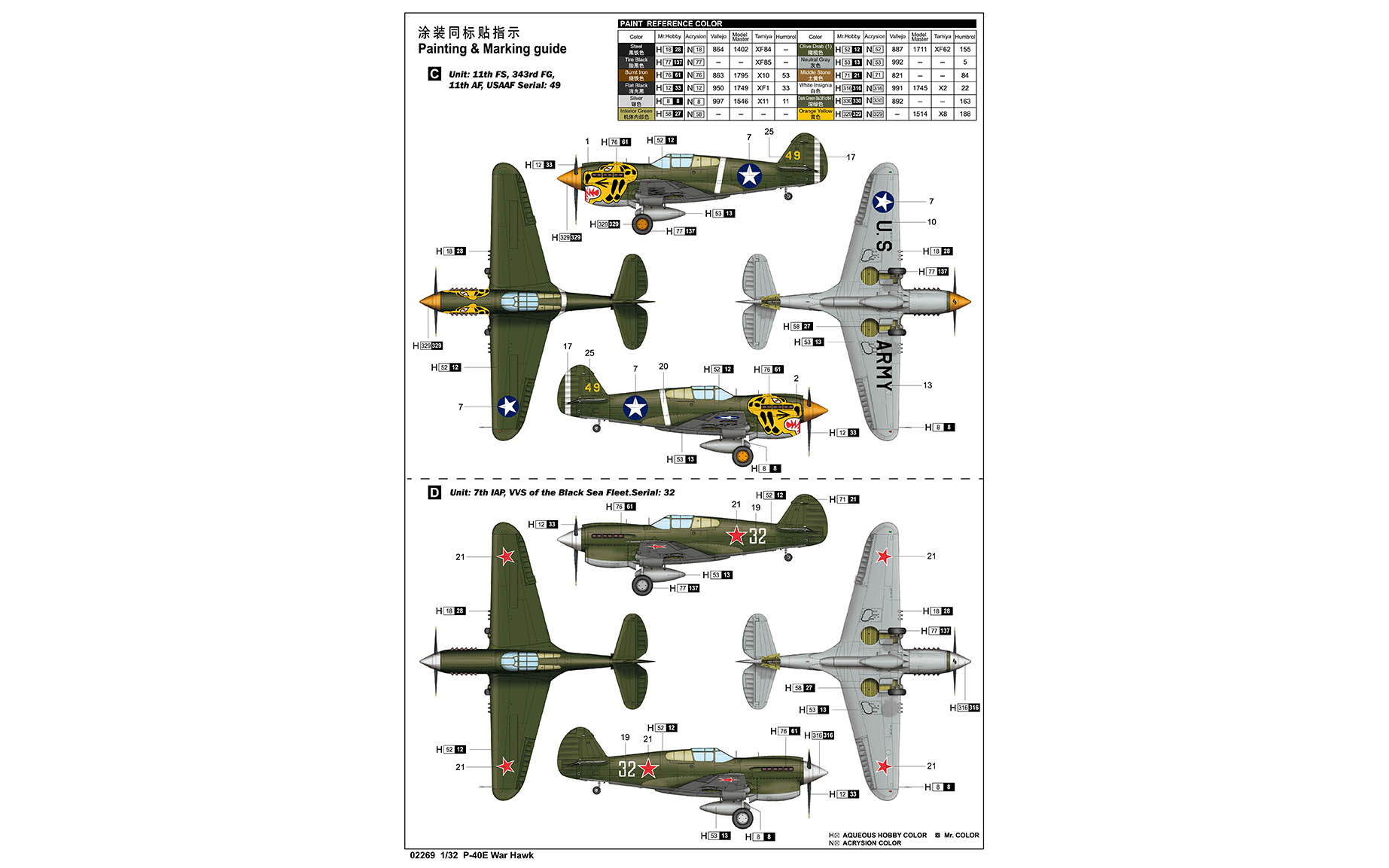 P-40E War Hawk - Trumpeter 02269 | kingshobby.com